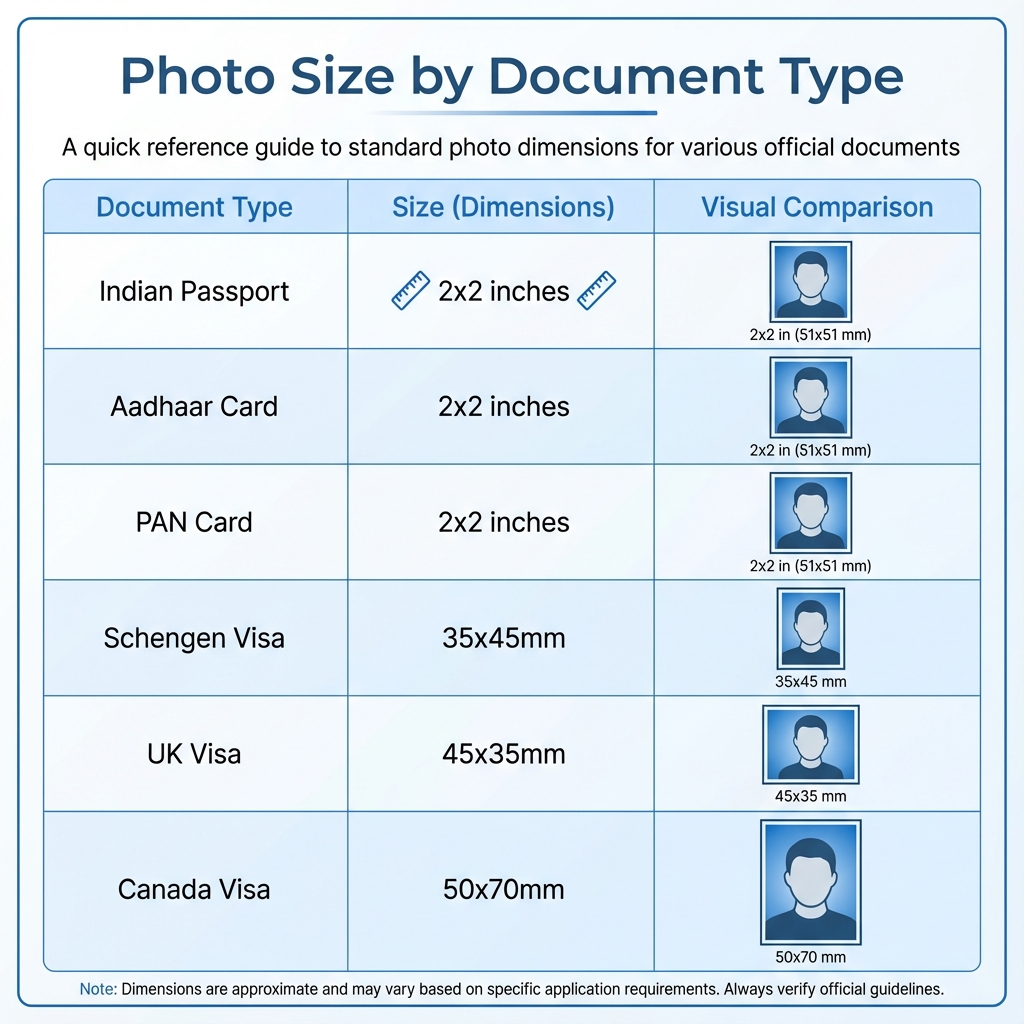 Passport Photo Size in India - Complete Dimensions Guide 2025 (2x2 Inches)